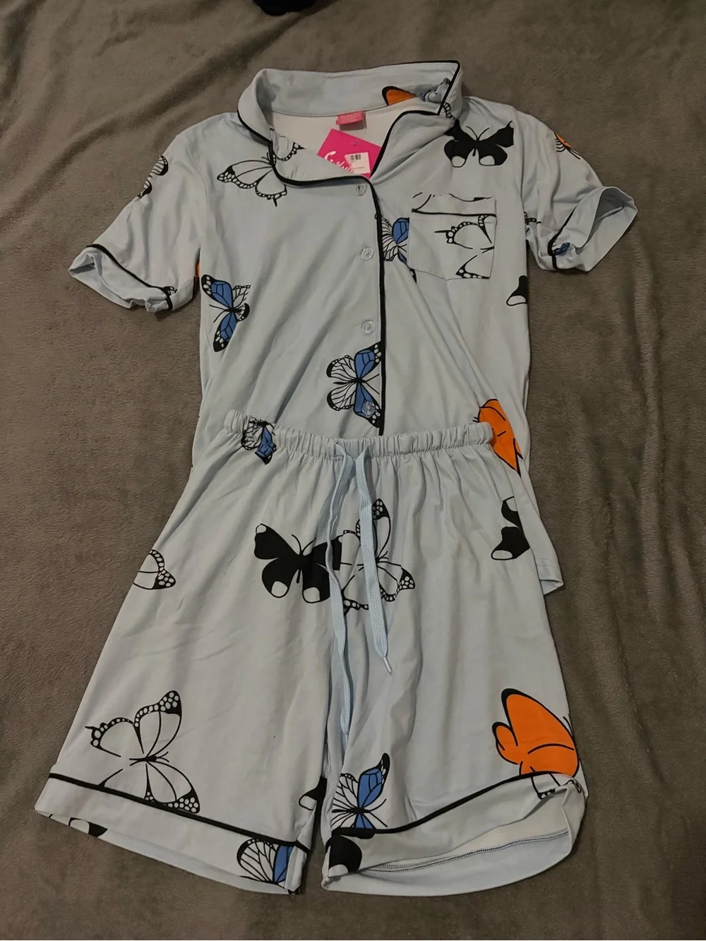 Intimates & Sleepwear | Light Blue Butterfly Short Pajama Set | Poshmark